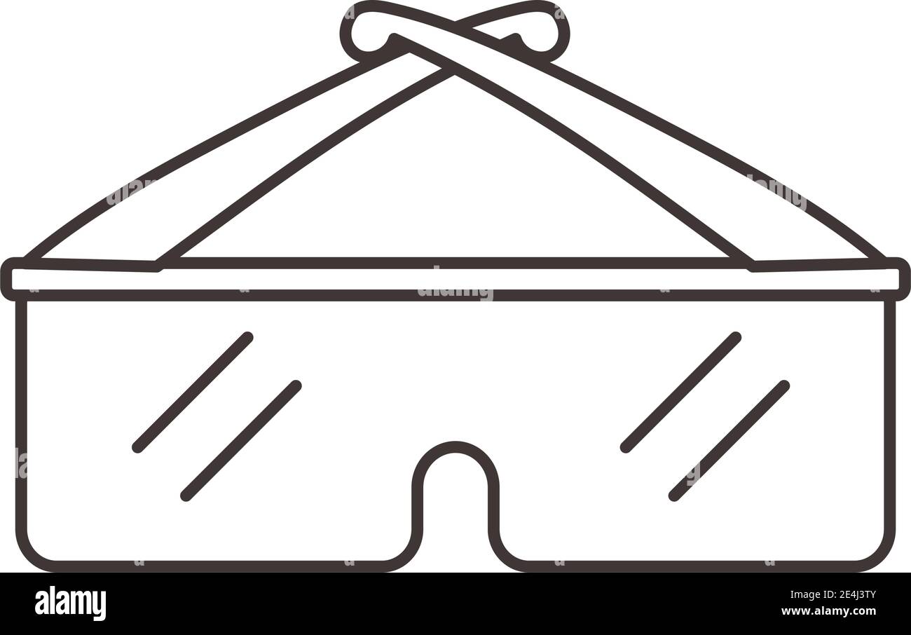 chemistry goggles protection science line style vector illustration ...