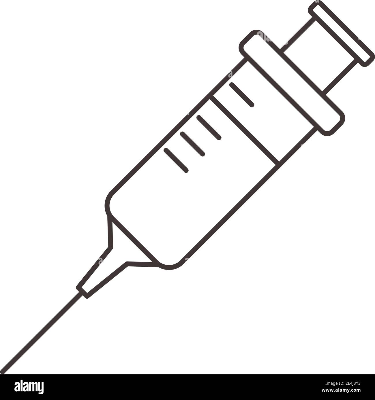 chemistry medical syringe science line style vector illustration Stock ...