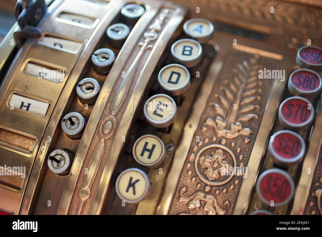 Old cash register machine Stock Photo - Alamy