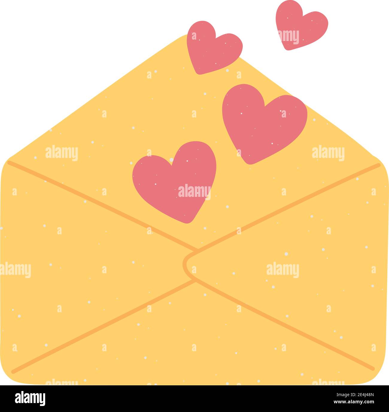 envelope hearts letter love and romance in cartoon style vector ...