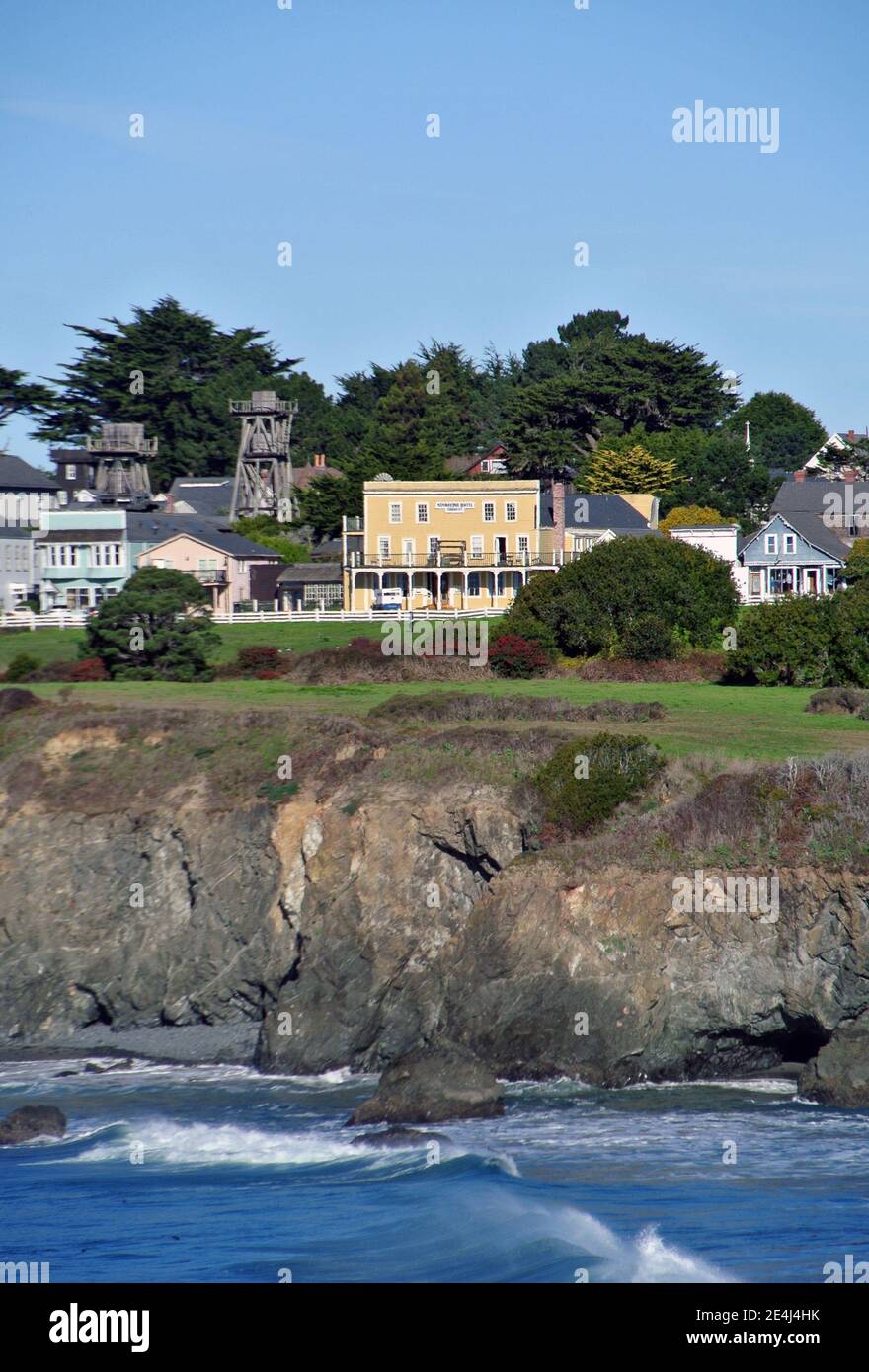 scenic road trip view of classic lincoln car heading west on historic ...