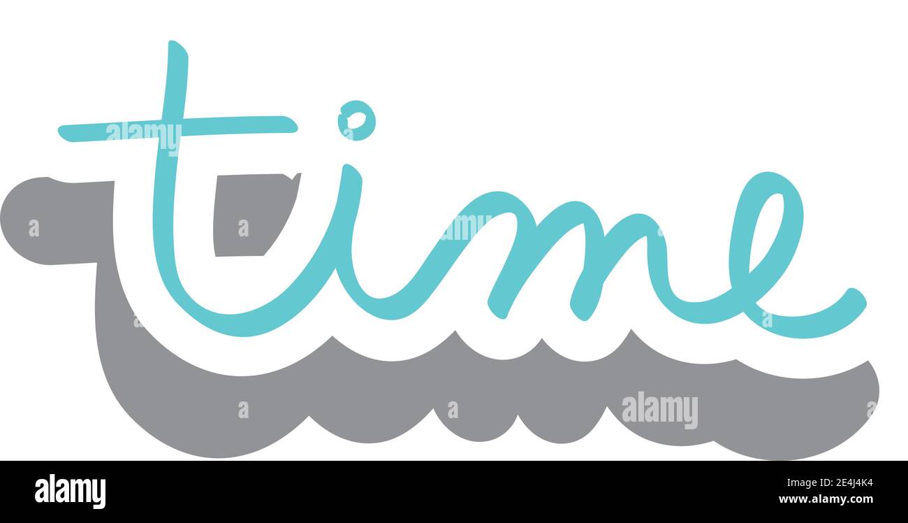 Time word sticker design, second deadline measure countdown and object ...