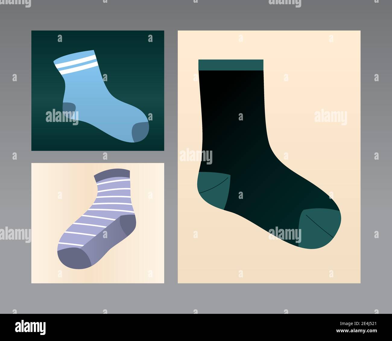 long and short socks icon collection design, Cloth fashion style wear ...
