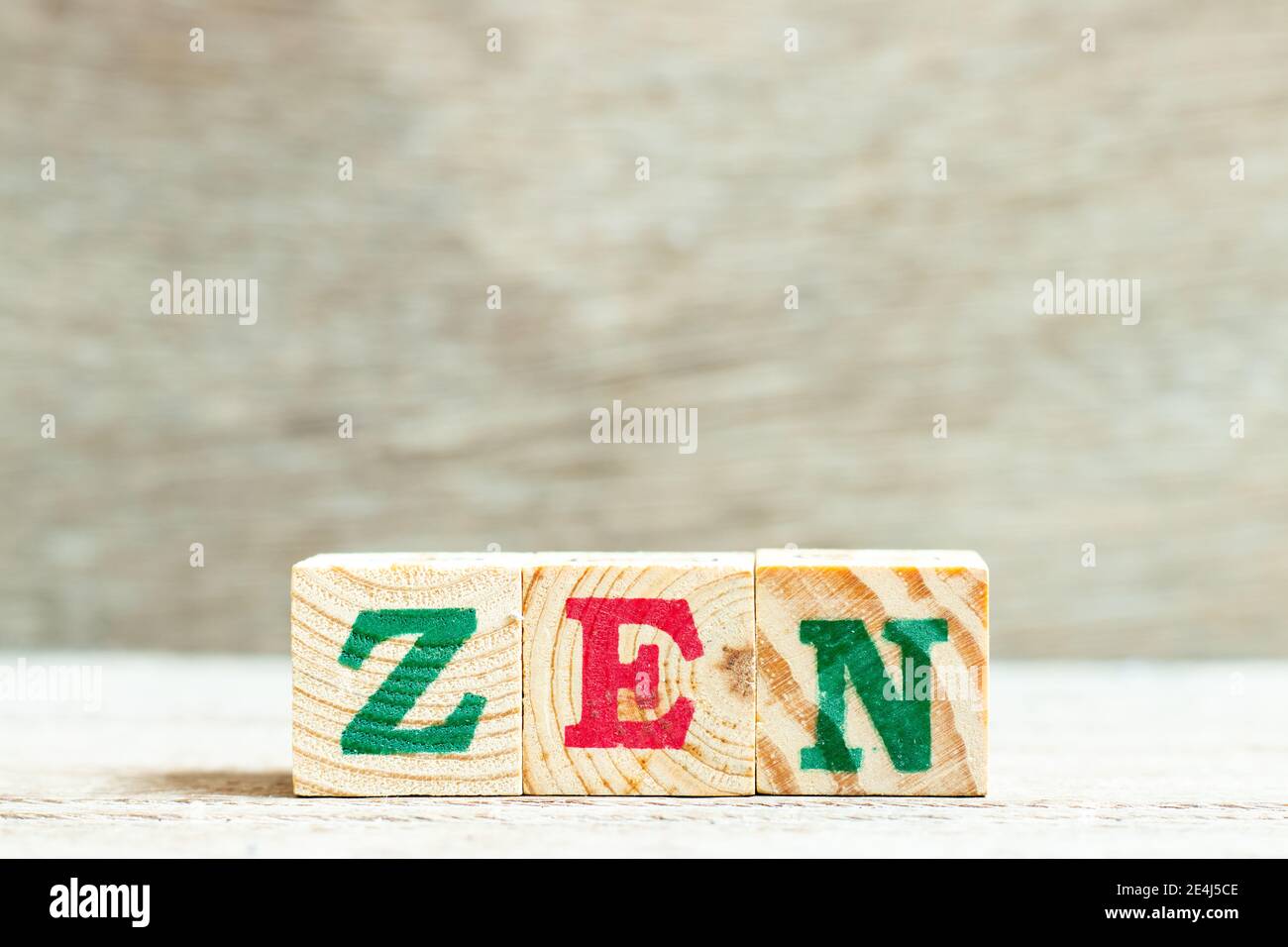 Alphabet letter in word zen on wood background Stock Photo - Alamy