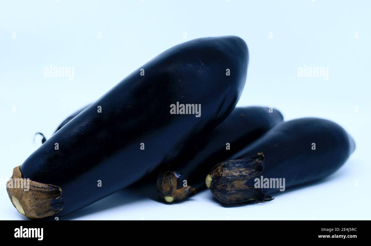 Nasubi or Japanese Eggplant on white background Stock Photo - Alamy