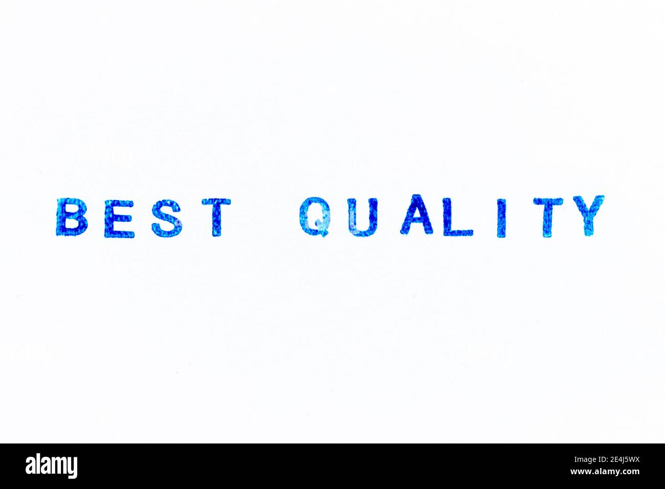 Blue color ink of rubber stamp in word best quality on white paper ...
