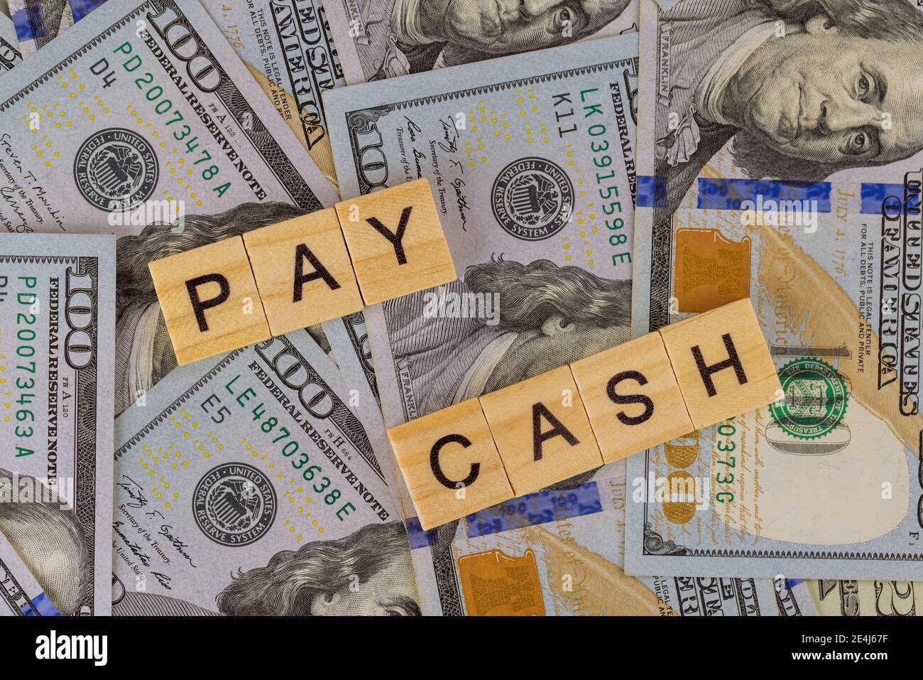 Pay CASH in the american hundred dollar bills with U.S. money ...