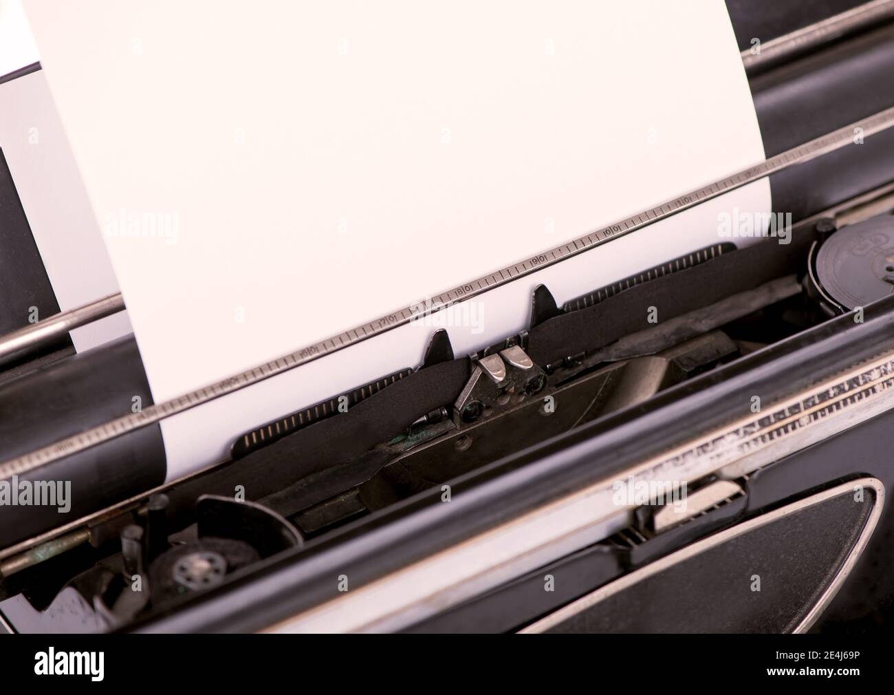 close up image of typewriter with paper sheet. copy space for your text ...