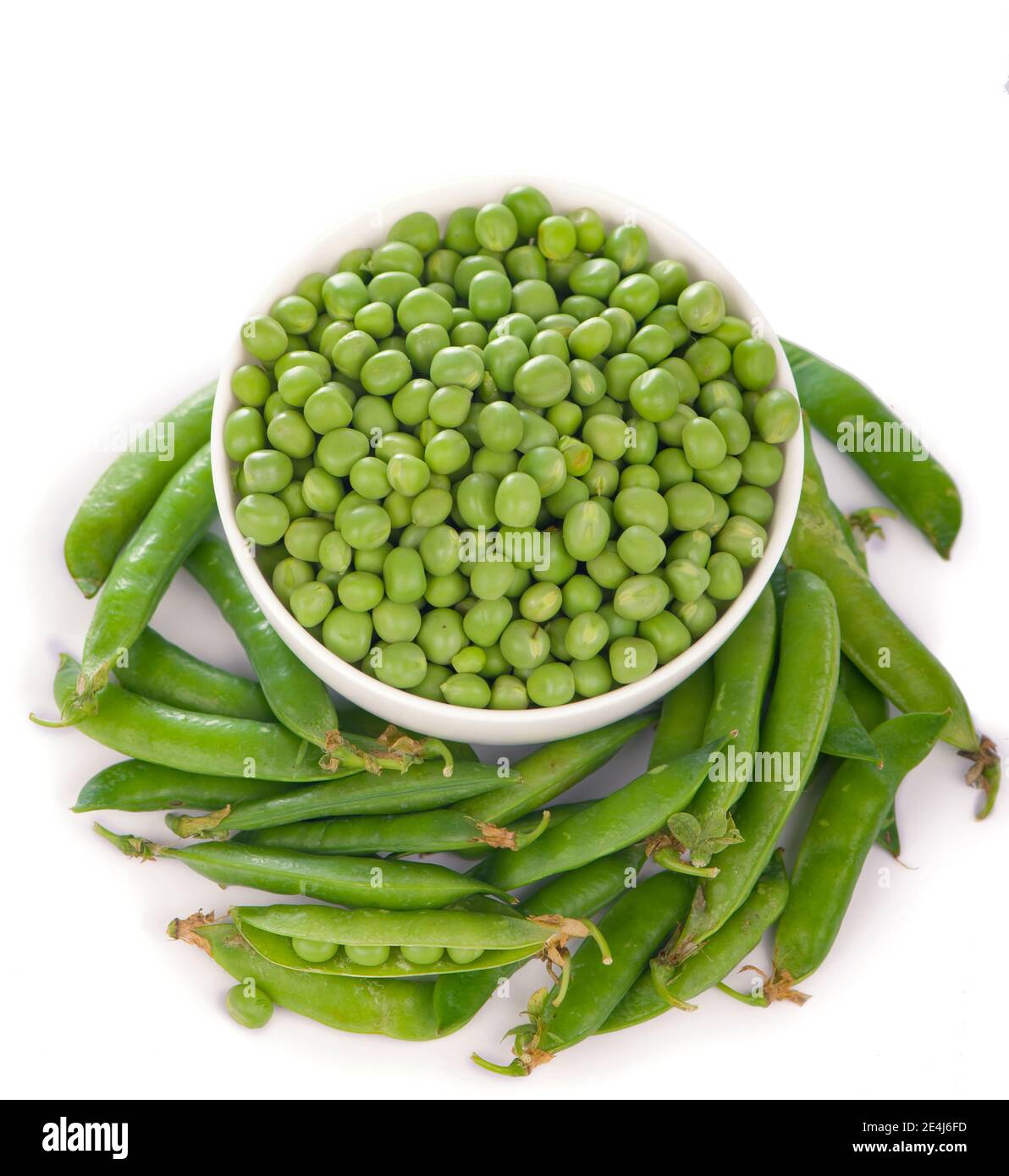 Fresh peas isolated on white background Stock Photo - Alamy
