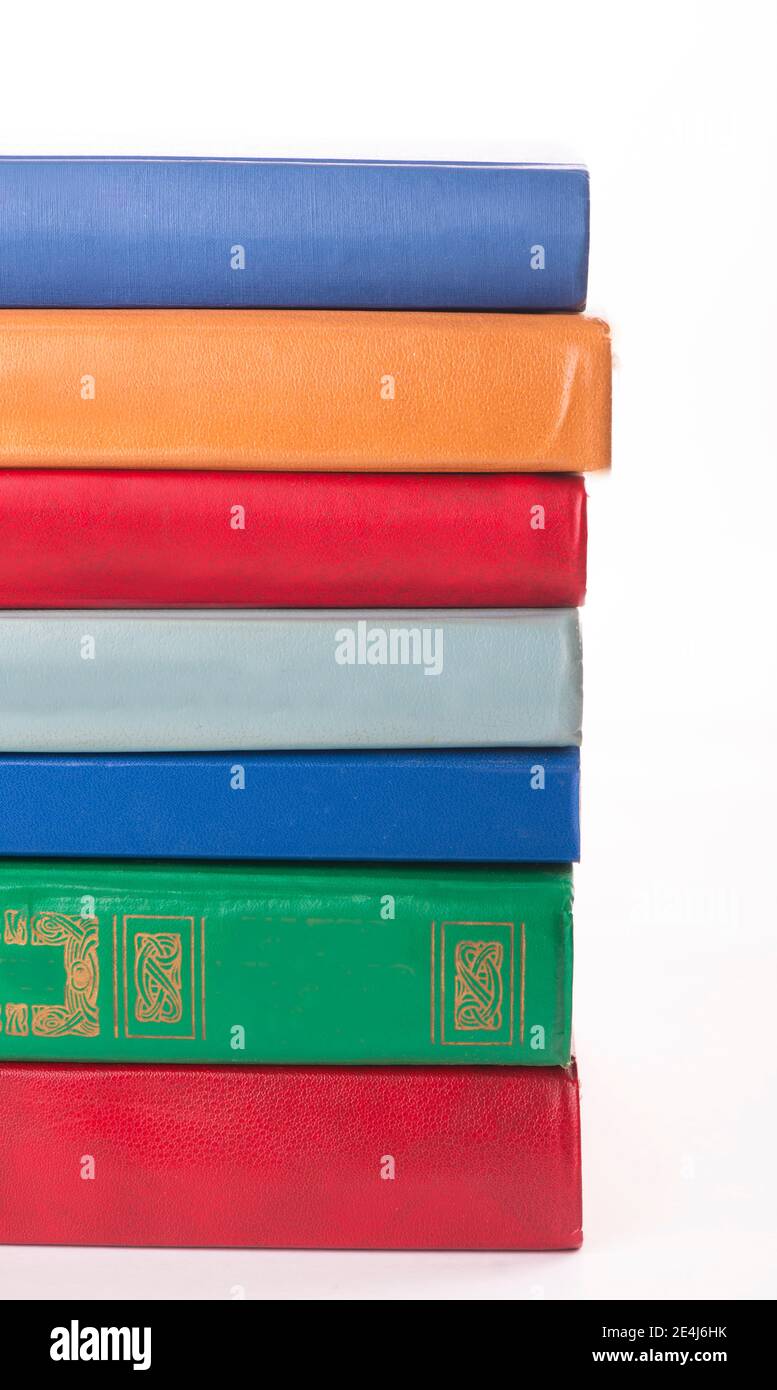 stack of Old books isolated on white Stock Photo - Alamy