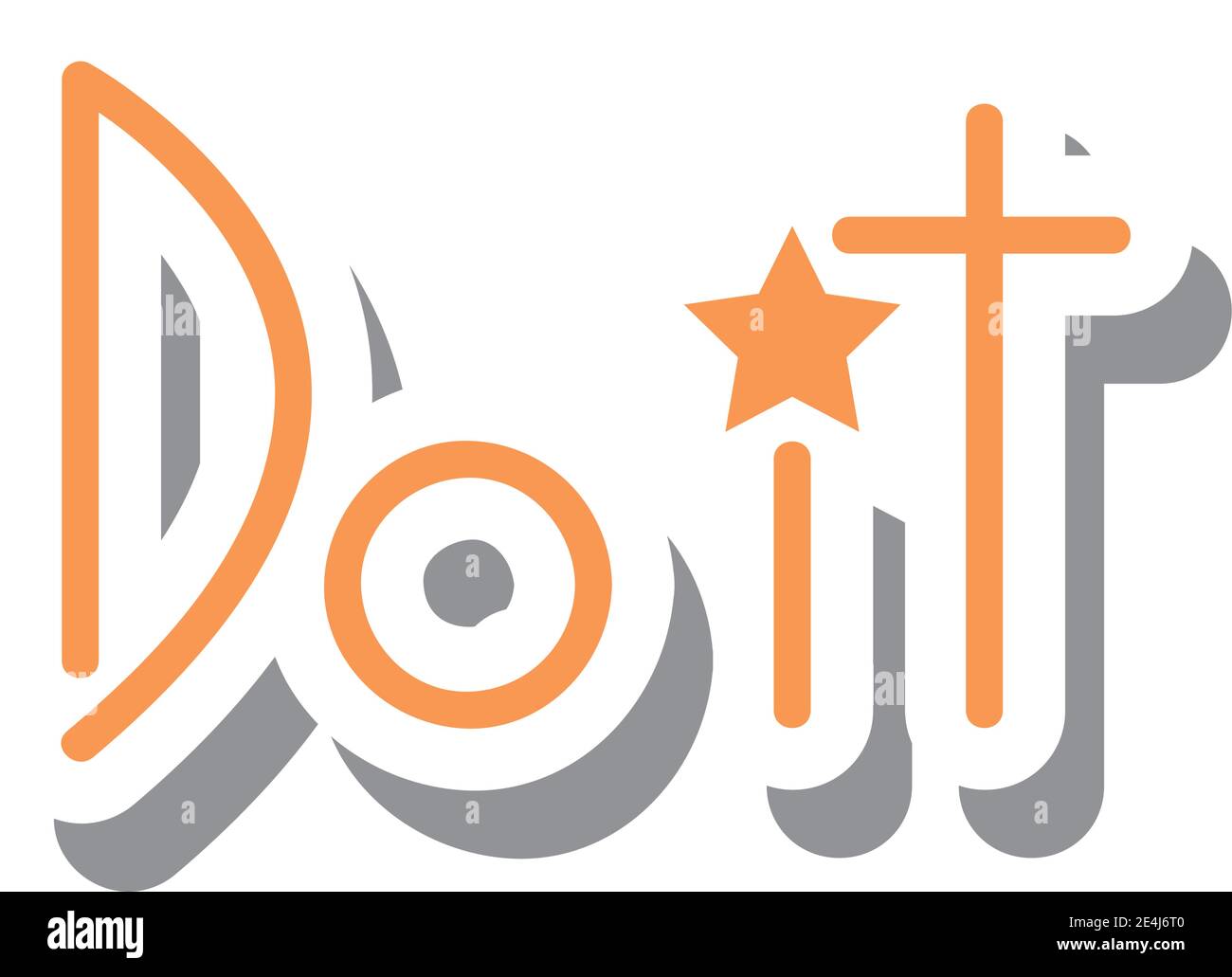 do it word cute sticker design, message positive badge and ornament ...