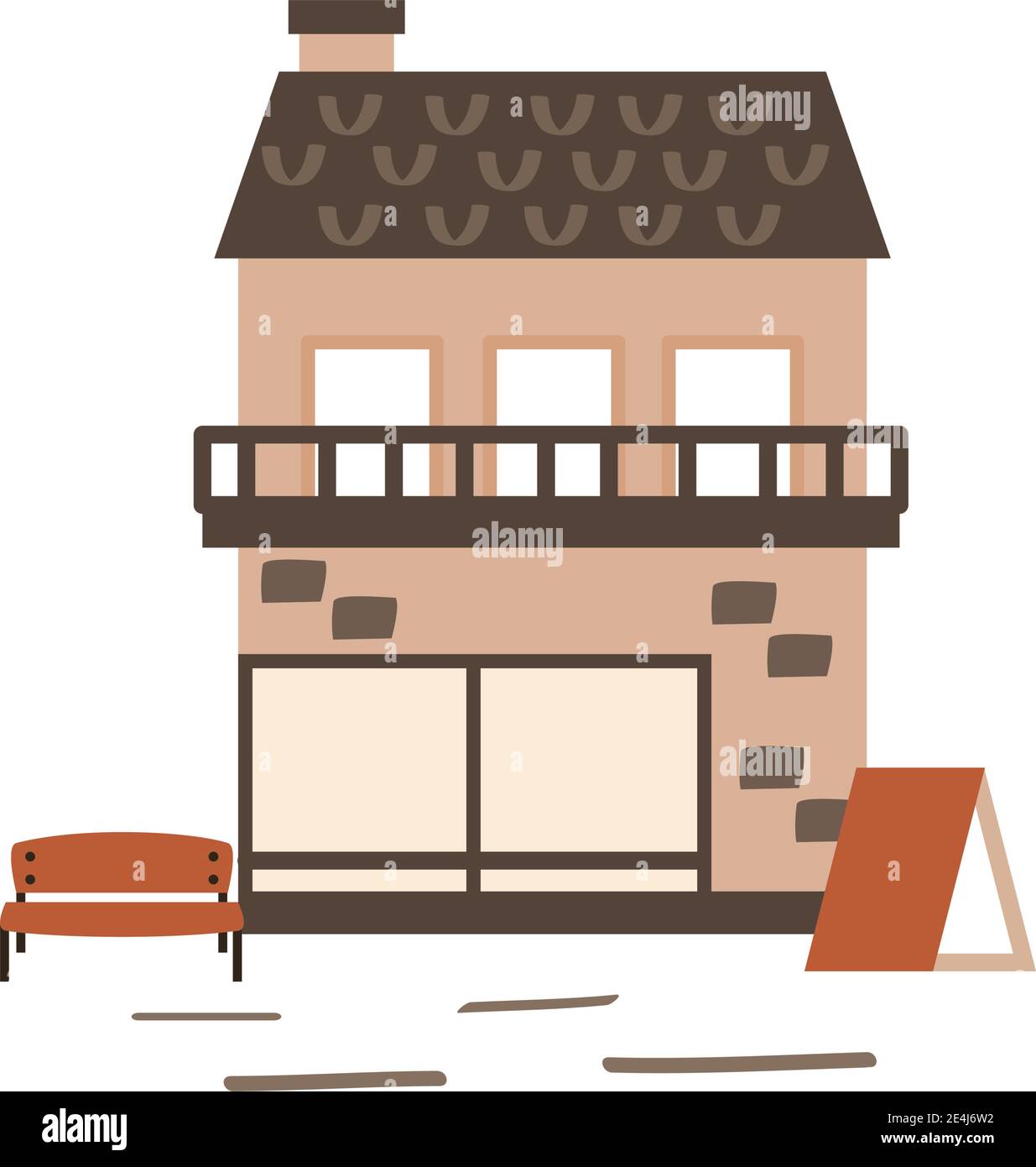 Brown store with banner design of shop retail market and buy theme ...