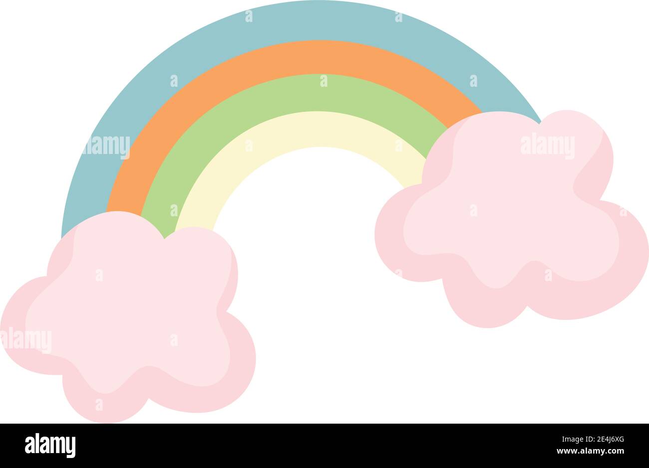 cartoon rainbow clouds fantasy magic icon vector illustration Stock ...