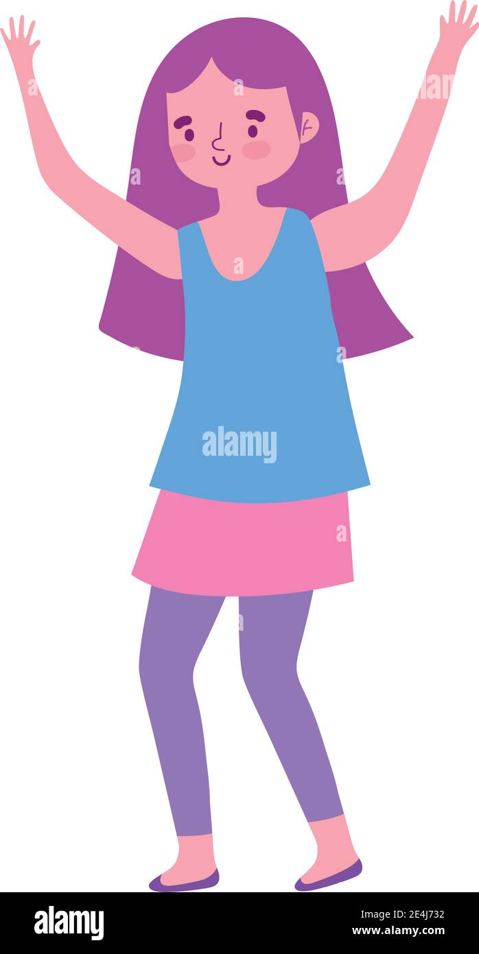 character girl female cartoon standing over white background vector ...