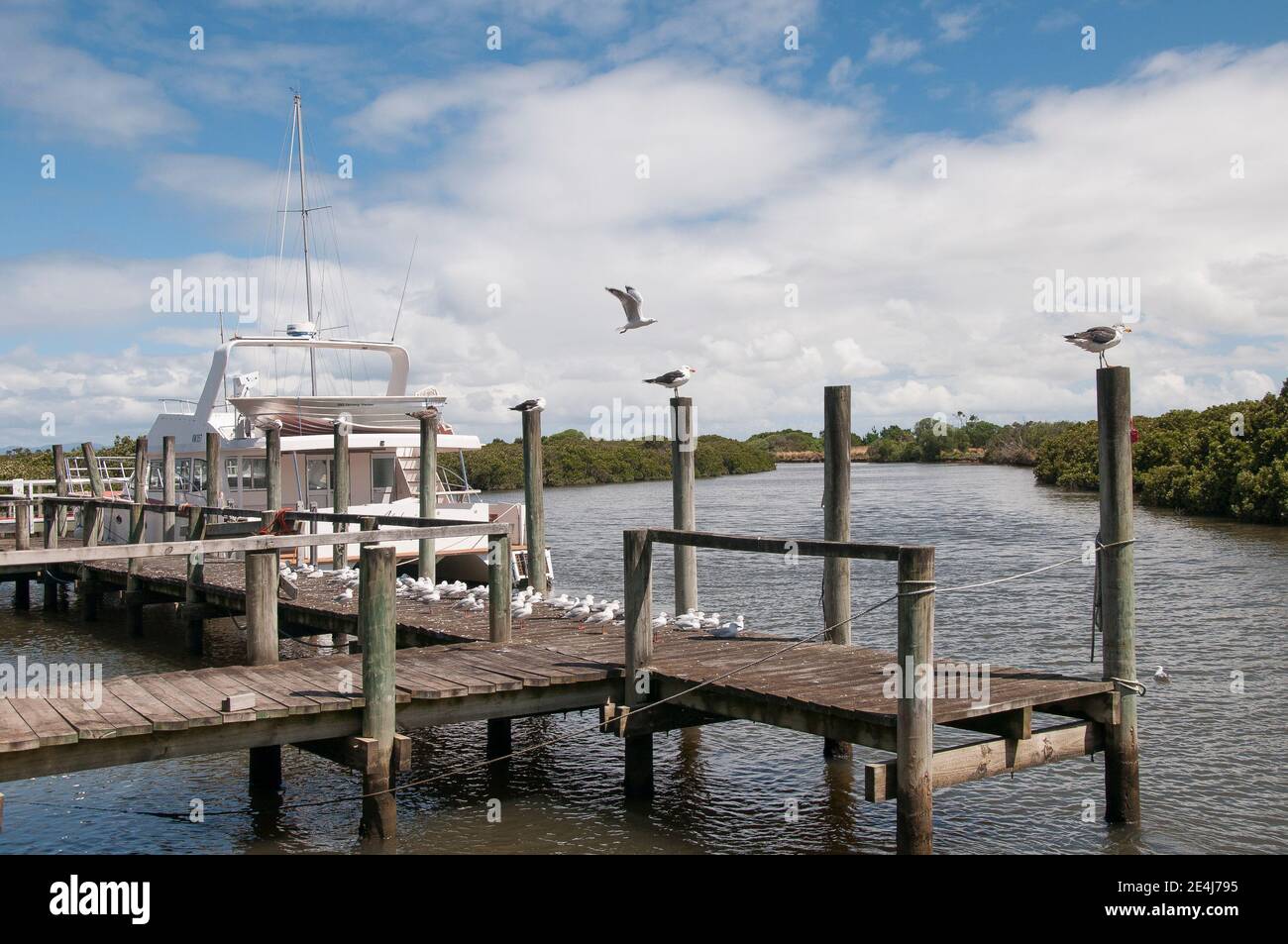 Fishing anchorage at Port Franklin village on Corner Inlet, South ...