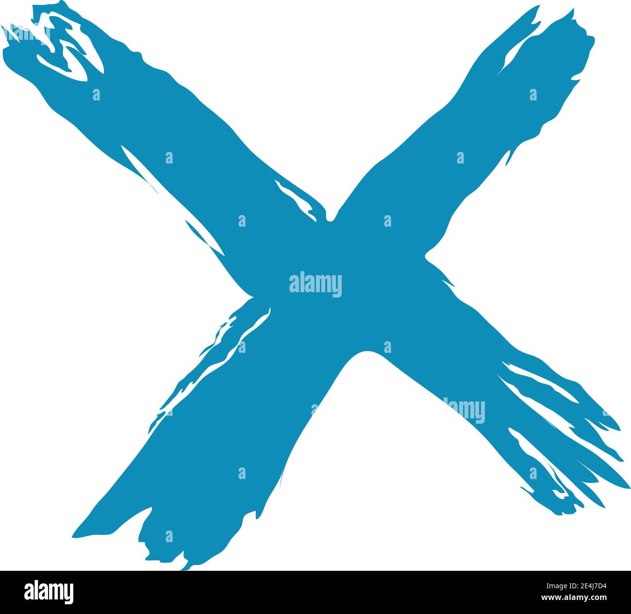 grunge letter x blue color sketch and doodle design vector illustration ...
