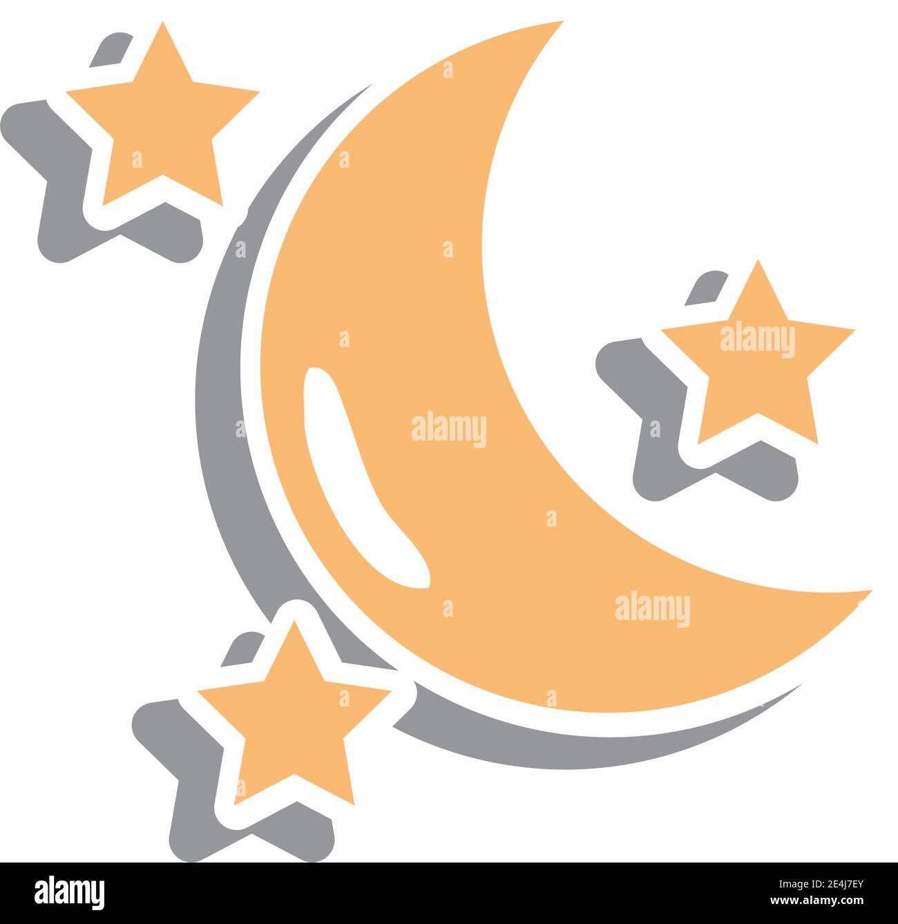 Moon with stars sticker of night bedtime sky space moonlight nature ...