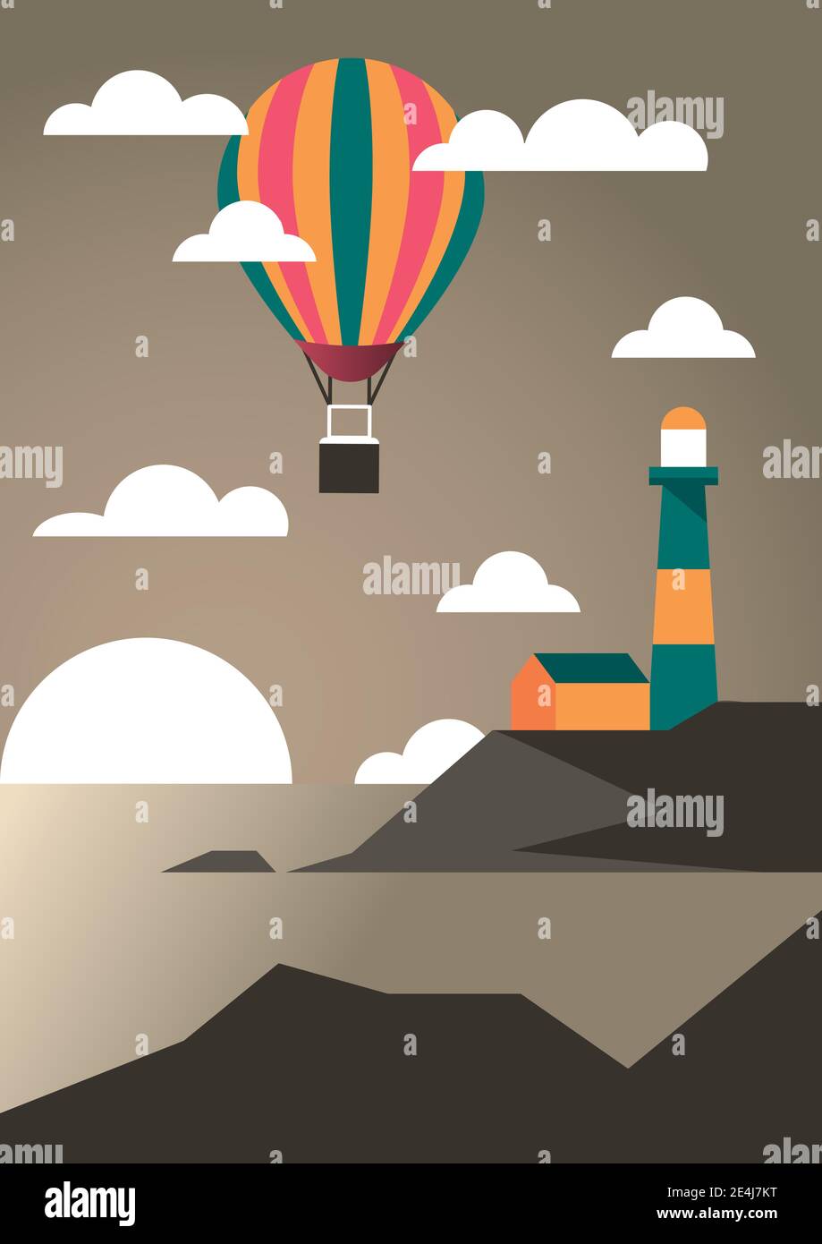Hot air balloon with lighthouse hi-res stock photography and images - Alamy