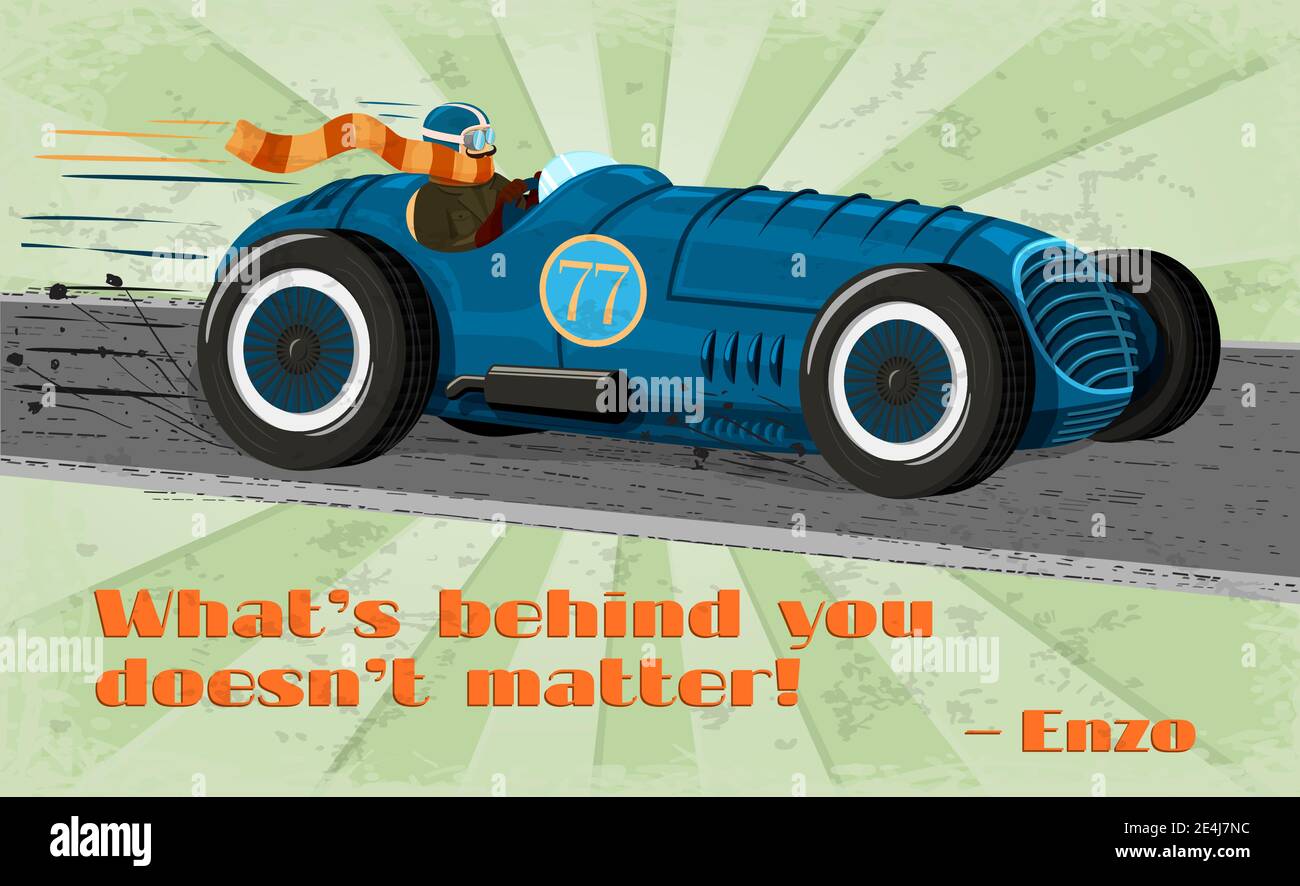 Vintage Race Car Illustration