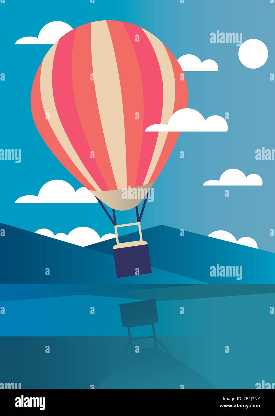 Balloon reflection in water Stock Vector Images - Alamy