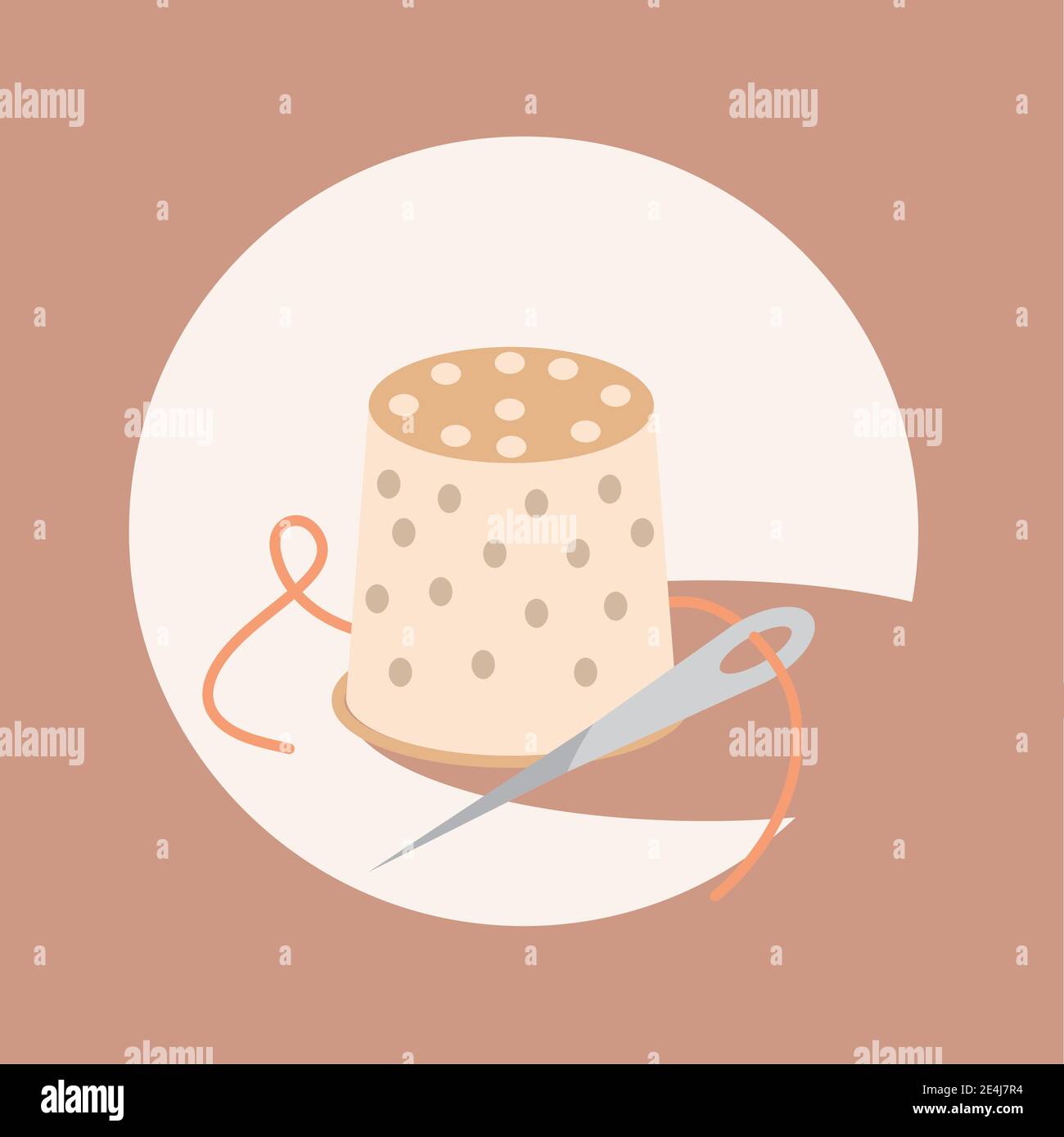 thimble with needle in circle design, Embroidery weaving and sewing ...