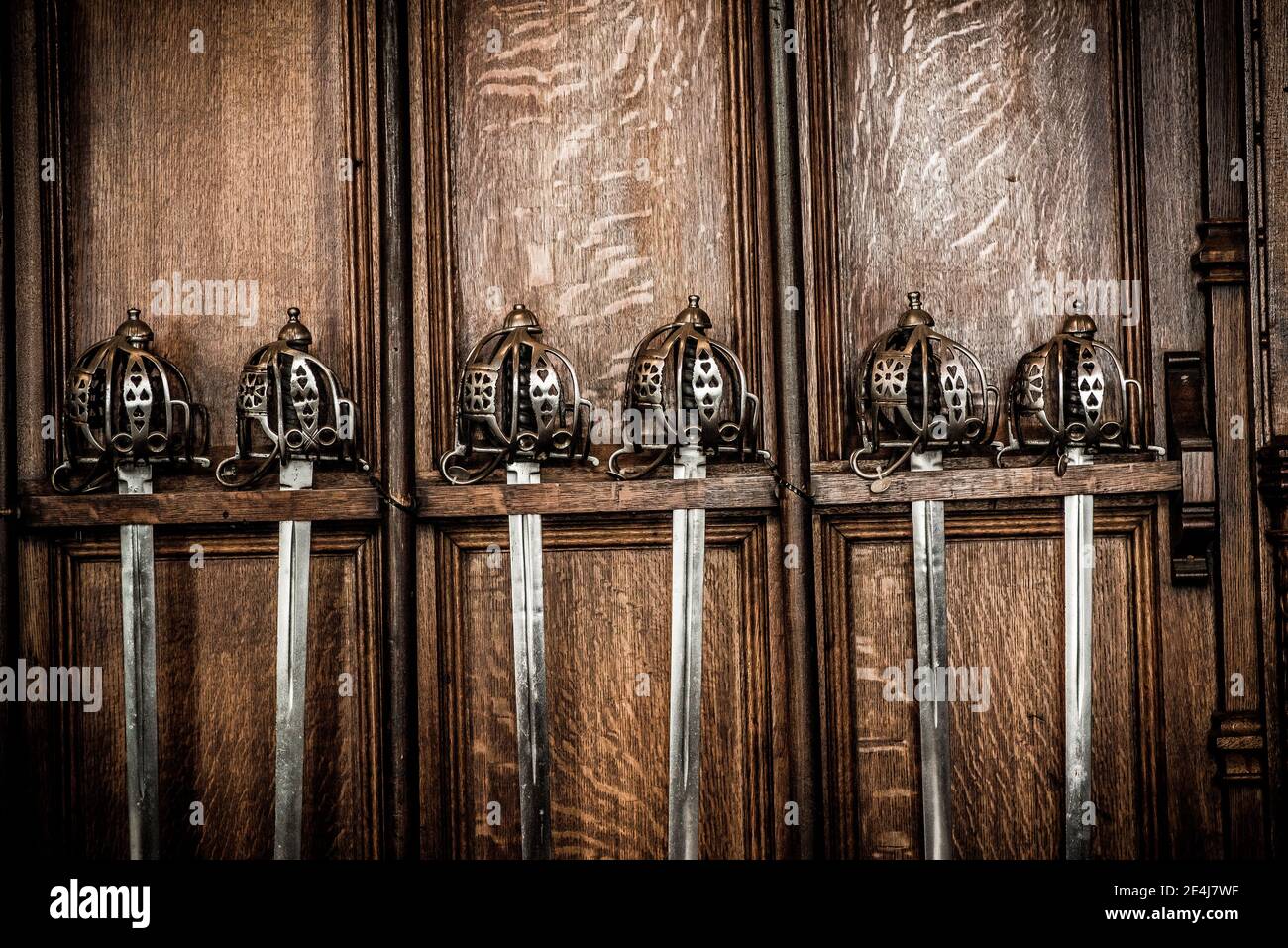 Dramatic Medieval Weapons in Great Hall of Edinburgh Castle Scotland ...