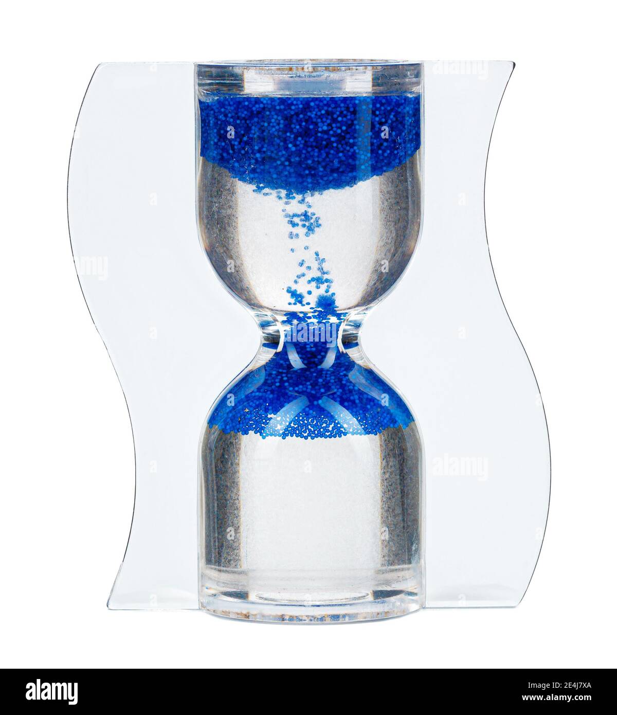 Blue hourglass isolated on white background close up Stock Photo - Alamy