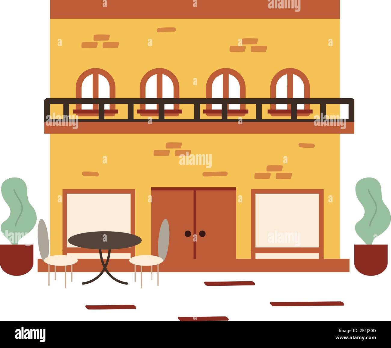 Yellow store with table design of shop retail market and buy theme ...