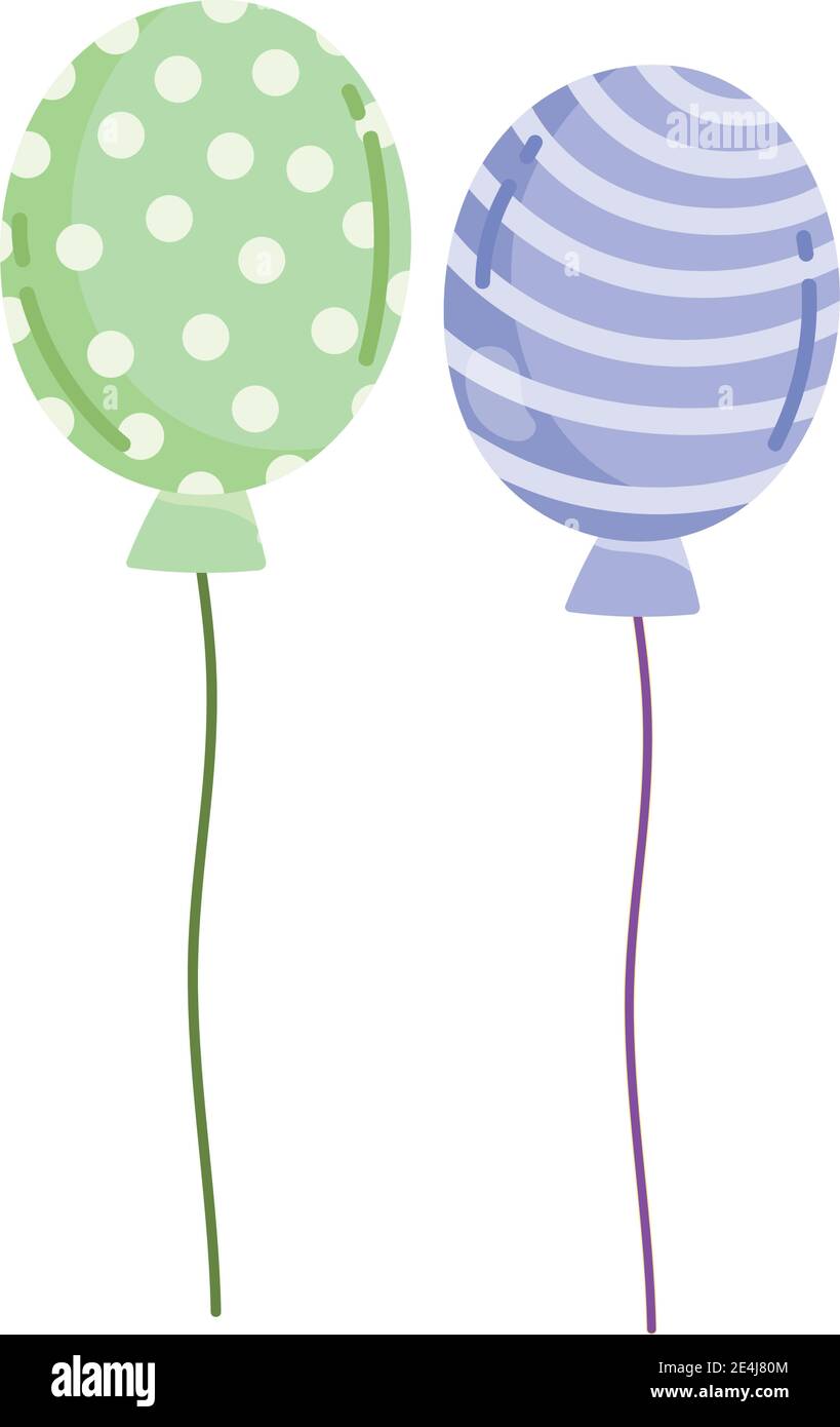 party balloons decoraton celebration festive cartoon vector ...