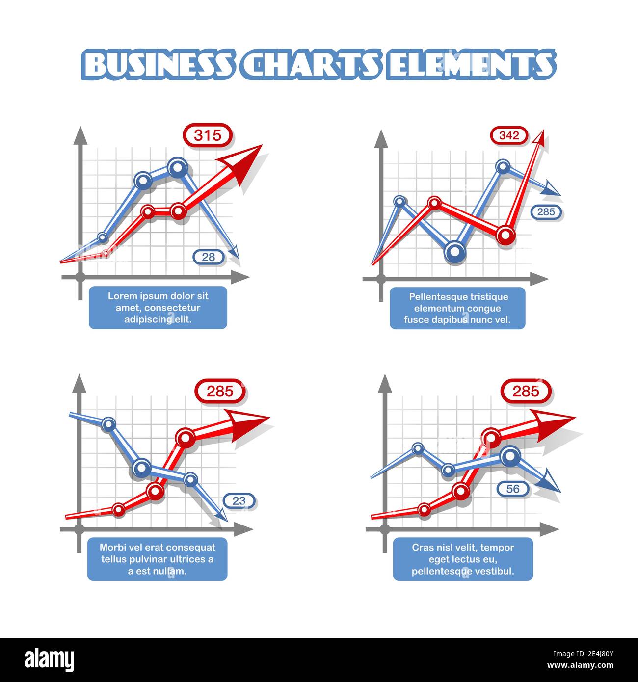 Business graph elements for infographics vector illustration Stock ...