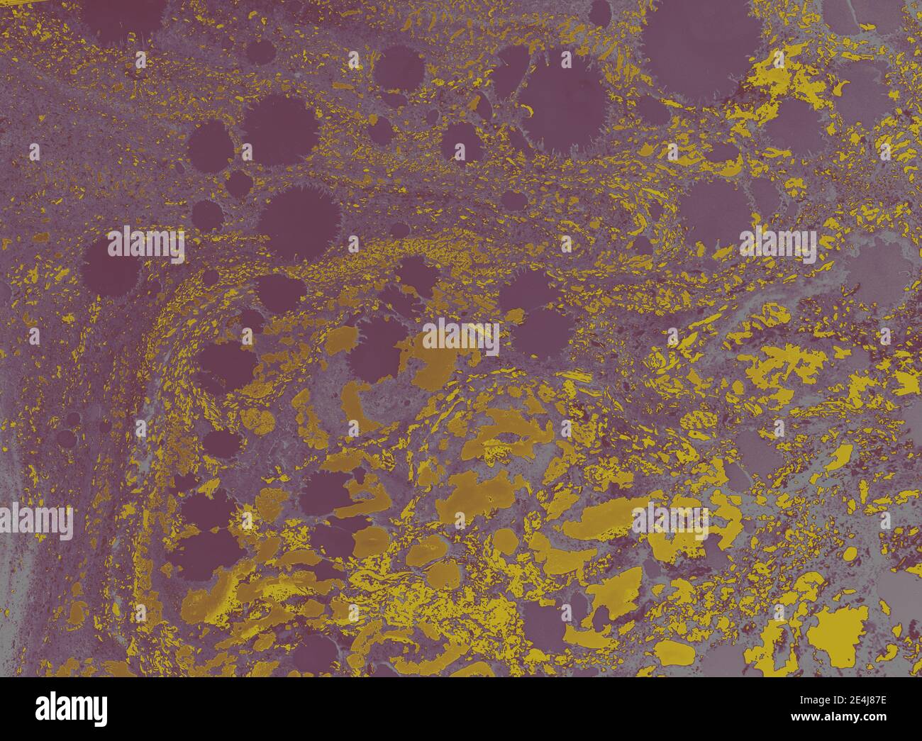 An abstract oil painting waves with light purple and gold colors ...