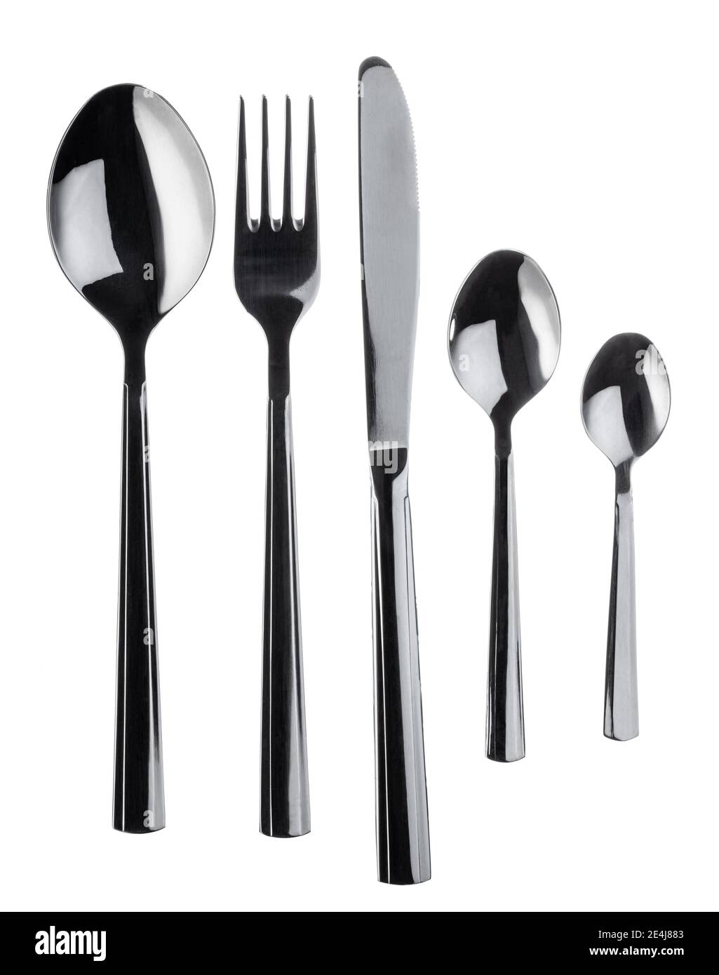 Set of silverware isolated on white background Stock Photo - Alamy