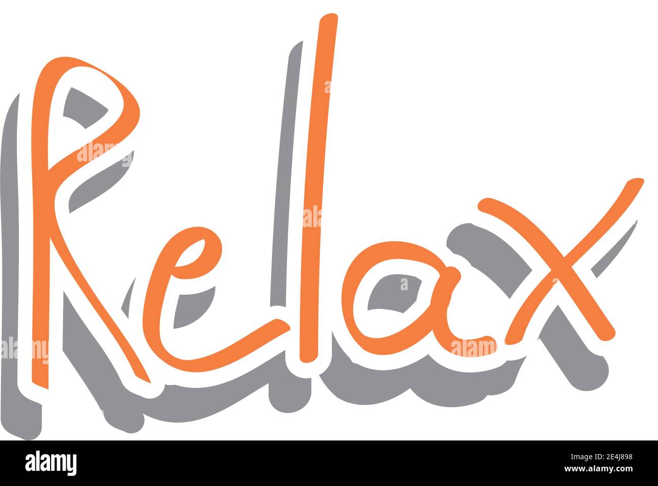 relax word cute sticker design, message positive badge and ornament ...