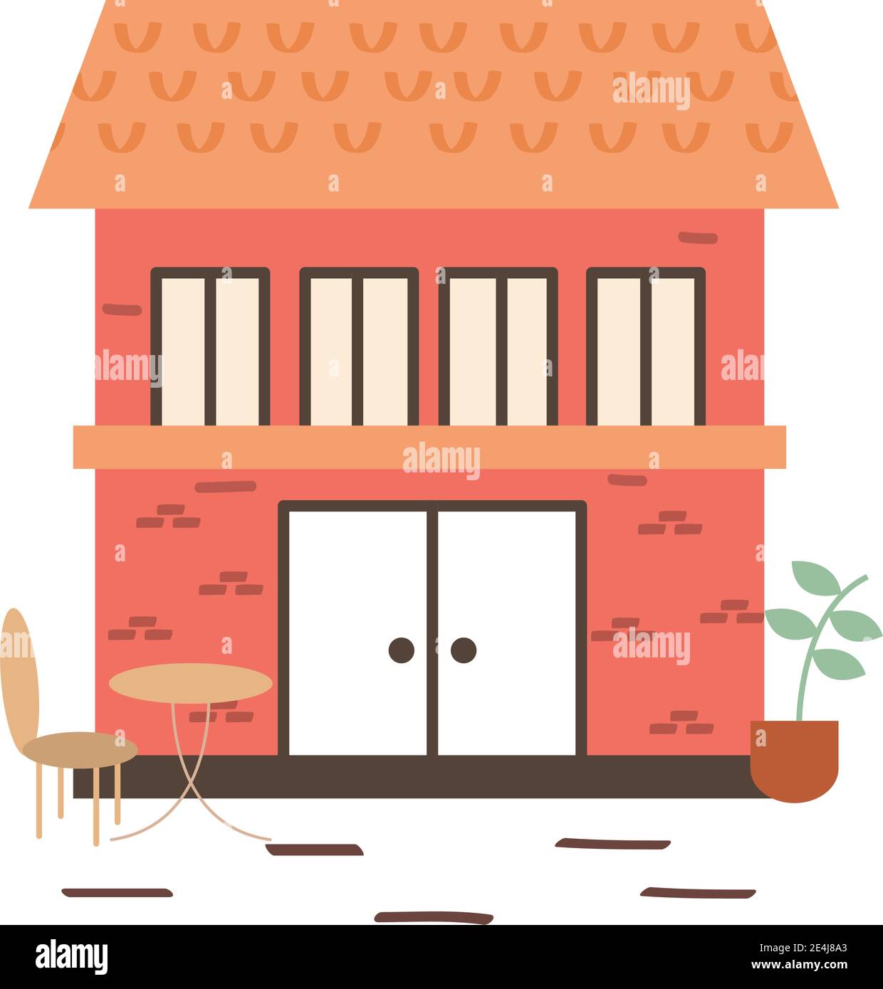 Red store with table design of shop retail market and buy theme Vector ...