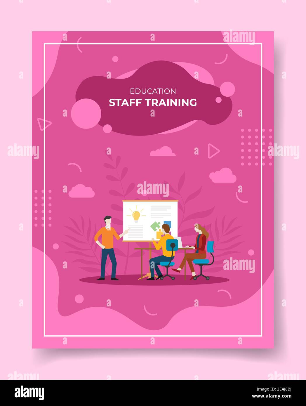 staff training concept for template of banners, flyer, books cover ...
