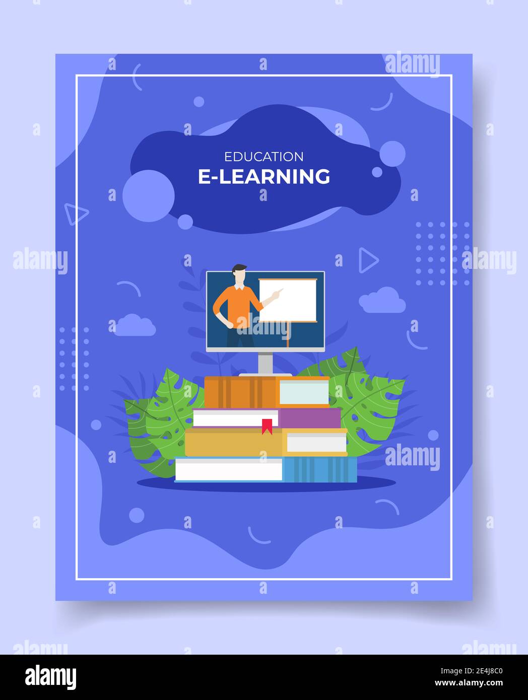 e-learning concept for template of banners, flyer, books cover ...