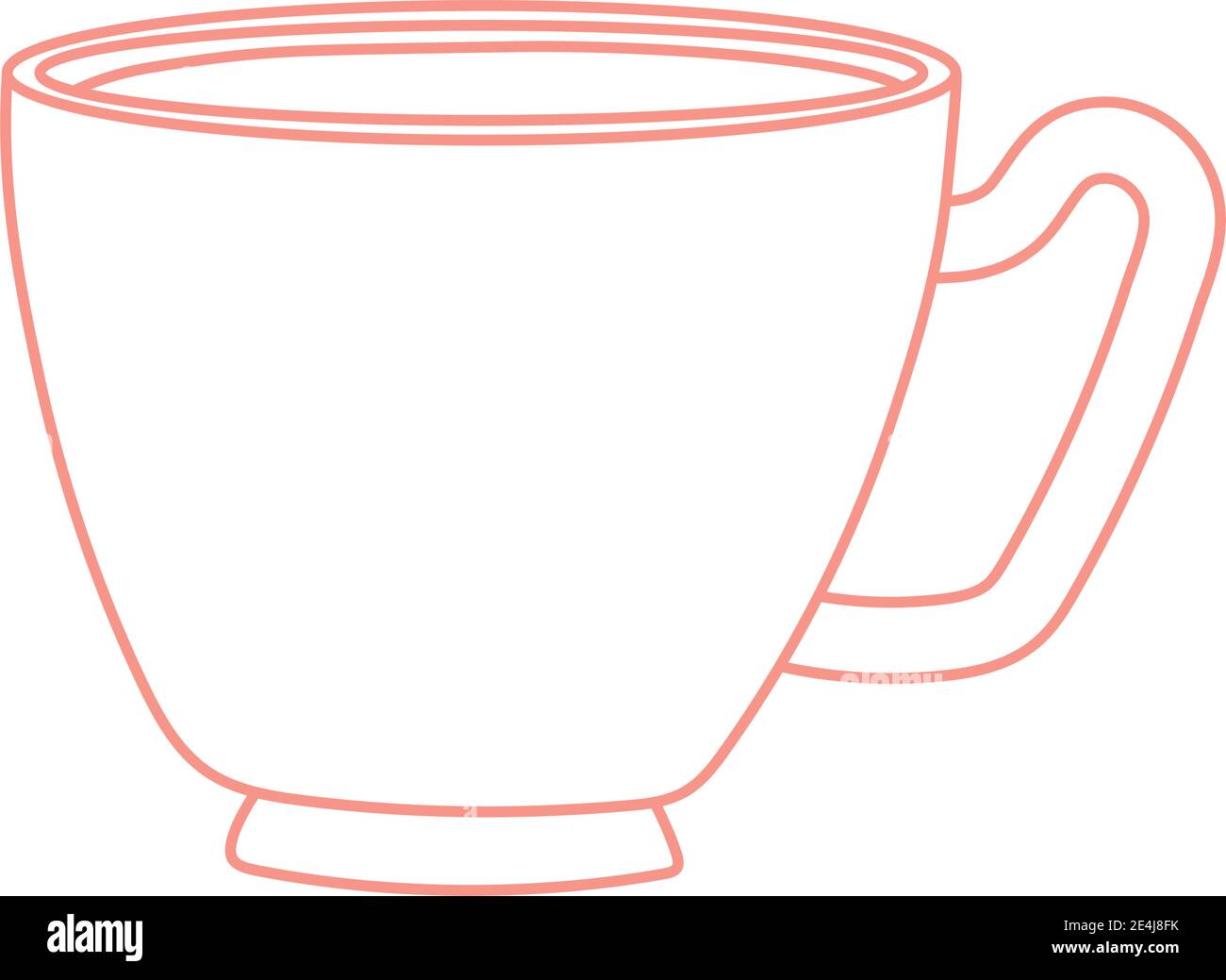 tea and coffee cup object icon line style vector illustration Stock ...