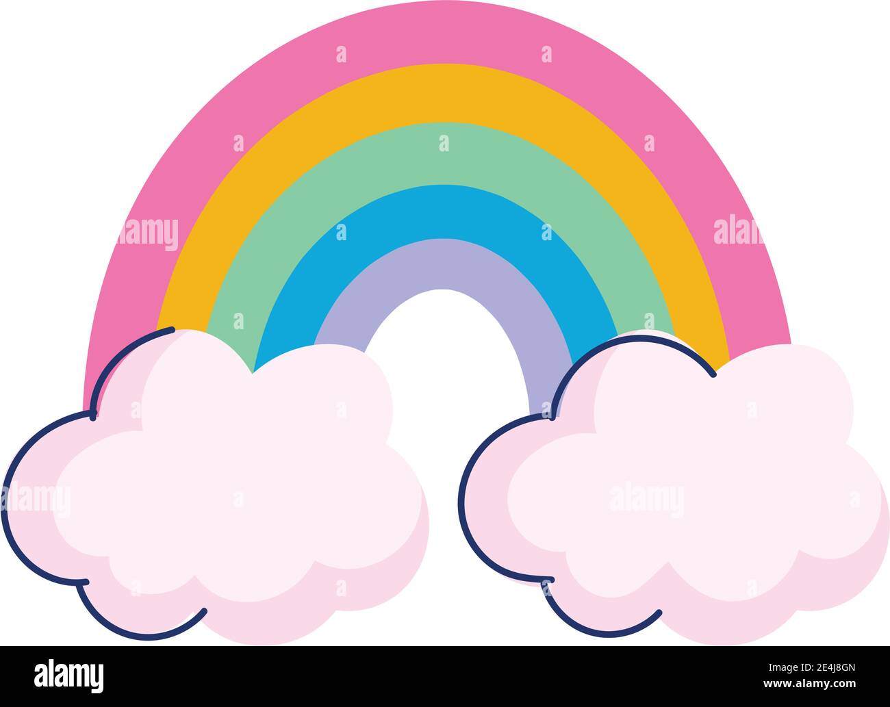 rainbow clouds magic fantasy cartoon icon design flat style vector ...