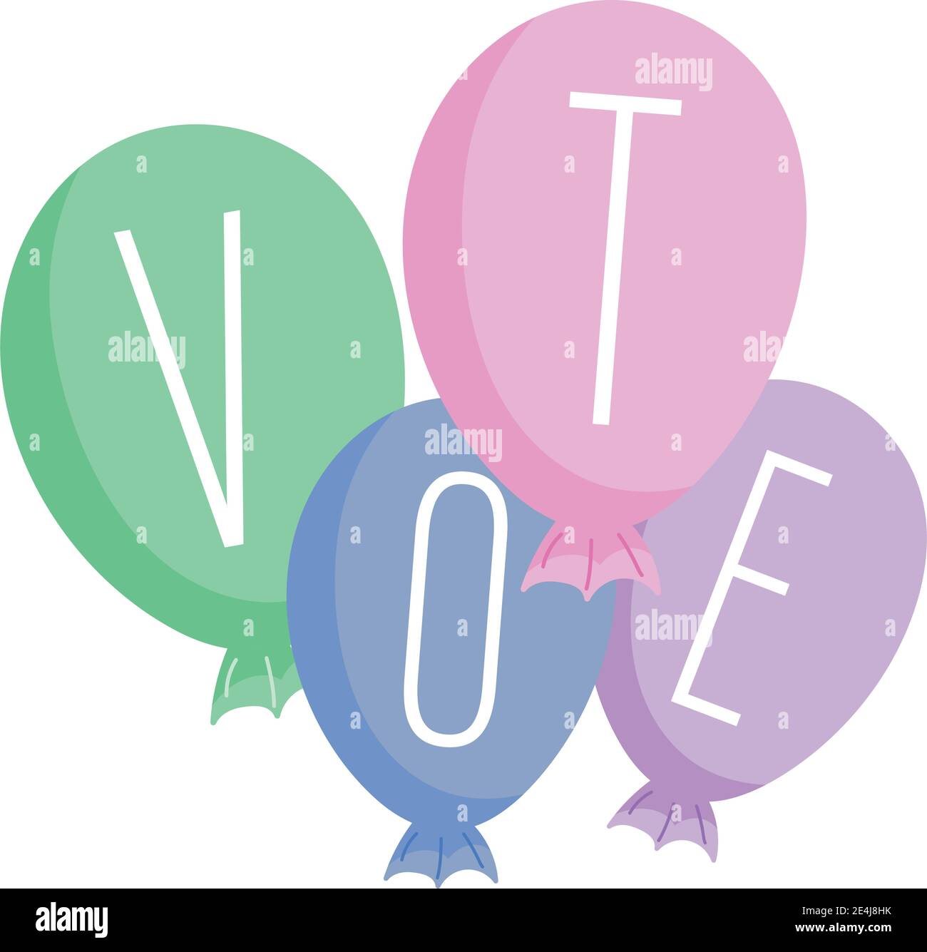 Vote lettering in balloons celebration election white background vector ...