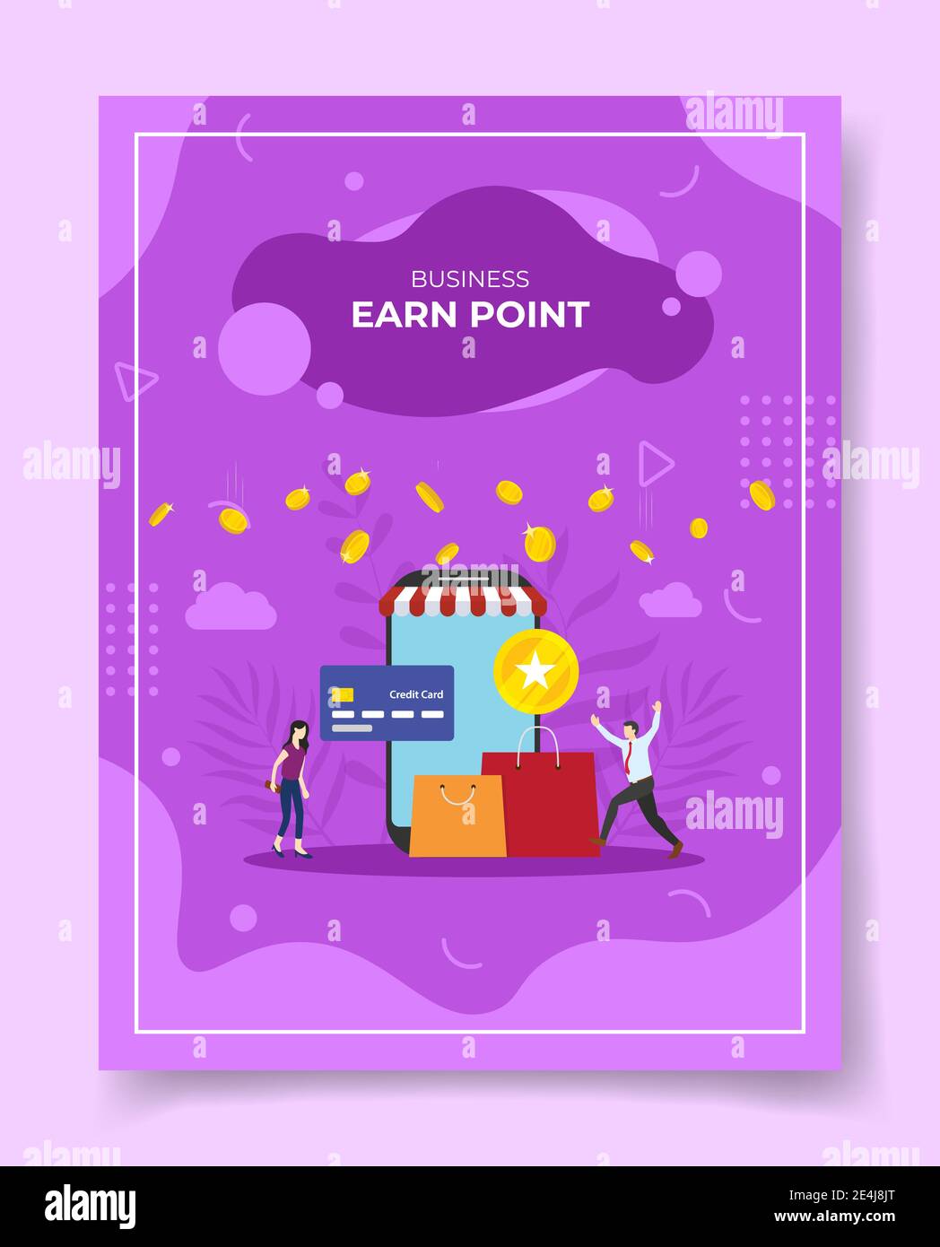 earn point reward concept for template of banners, flyer, books cover ...