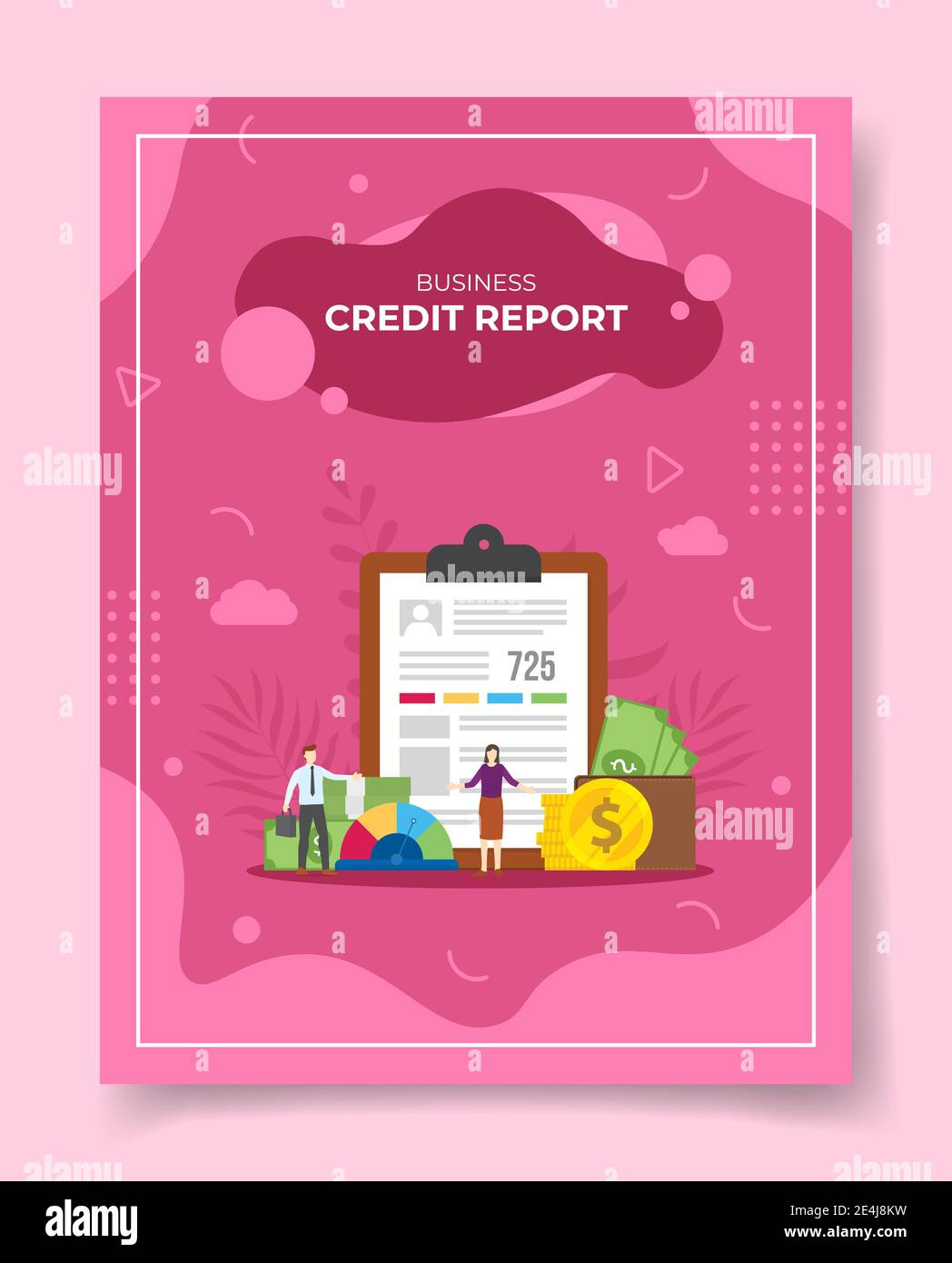 credit report concept for template of banners, flyer, books cover ...