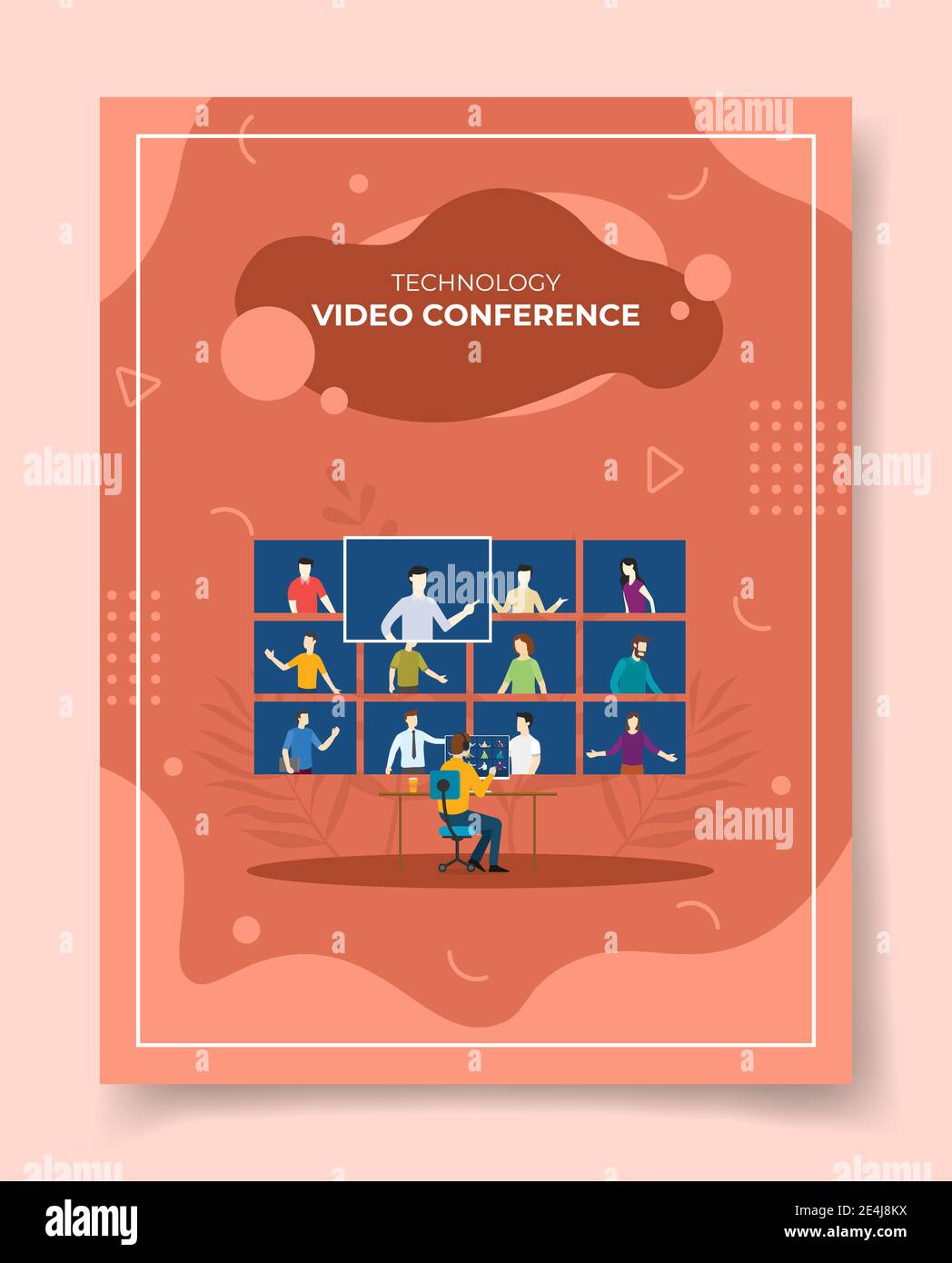 video conference concept for template of banners, flyer, books cover ...