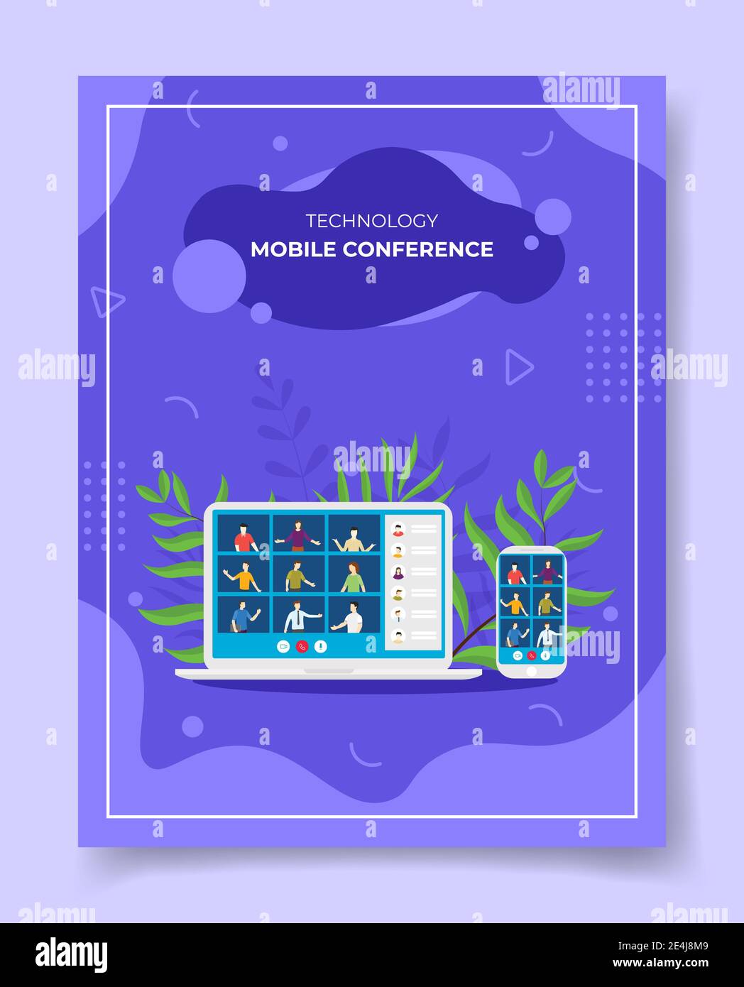 online video conference concept for template of banners, flyer, books ...