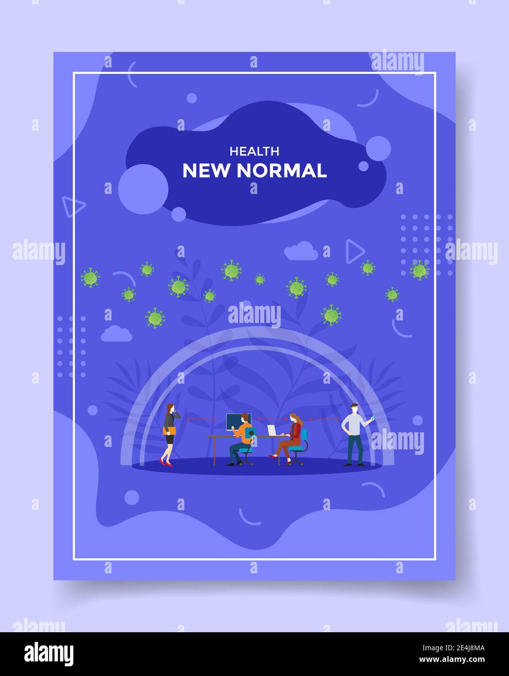 new normal office concept for template of banners, flyer, books cover ...