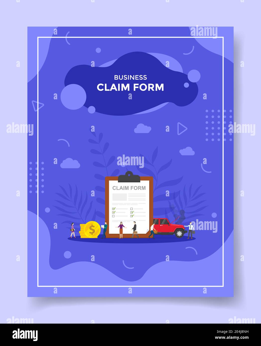 business claim form concept for template of banners, flyer, books cover ...