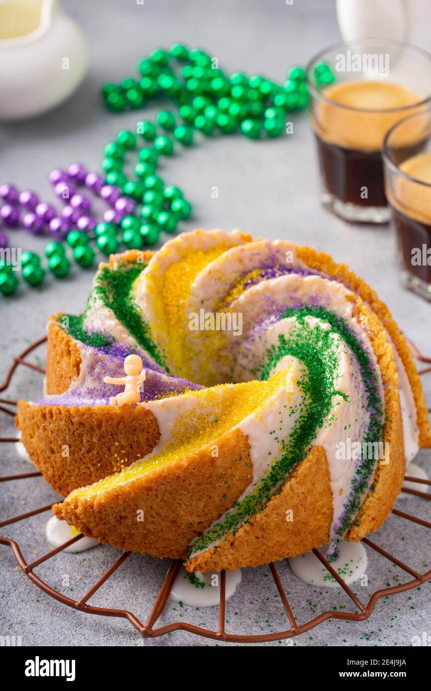 King cake with traditional decoration Stock Photo - Alamy