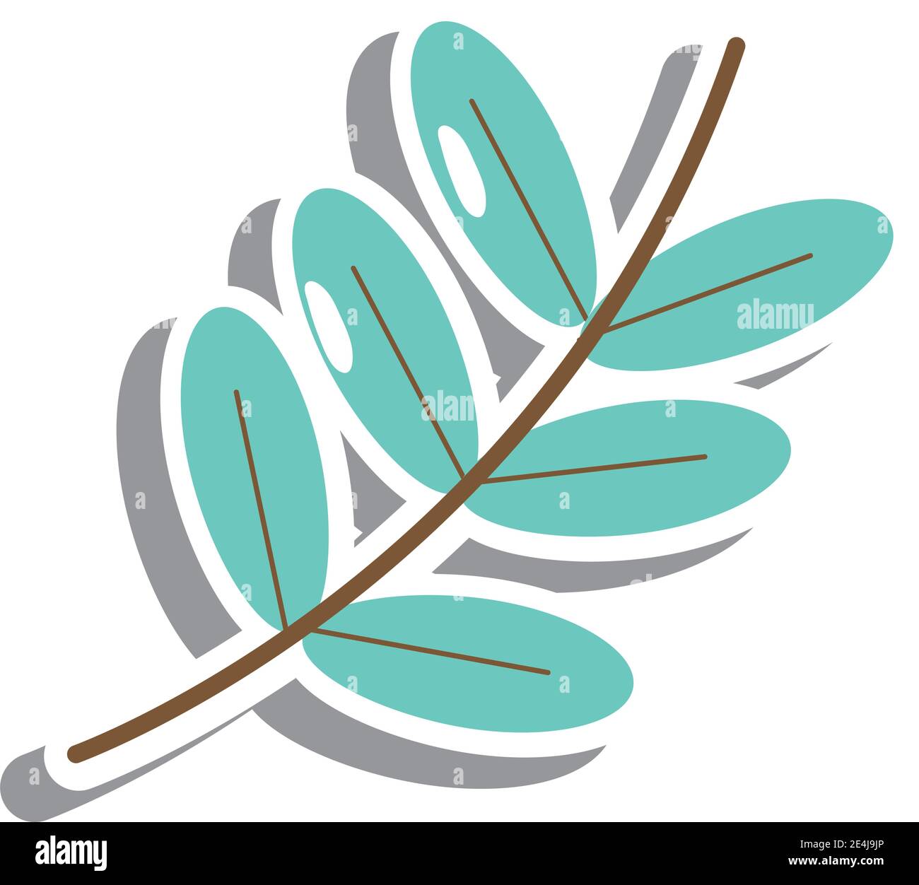 leaf sticker design of Plant natural floral and garden theme Vector ...