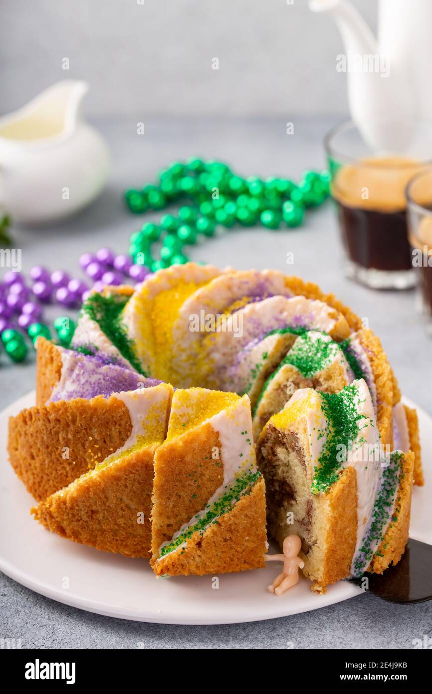 King cake with traditional decoration Stock Photo - Alamy