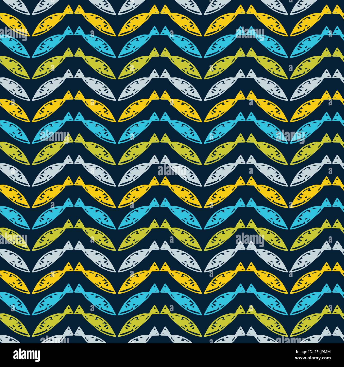 Vector colorful blue abstract fish herringbone zig zag style pattern ...