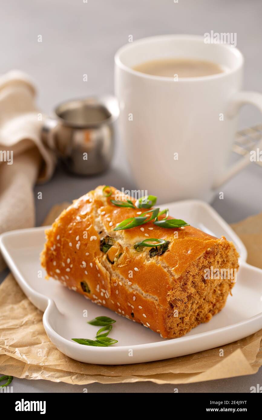 Pork sung roll with shredded pork floss filling Stock Photo - Alamy